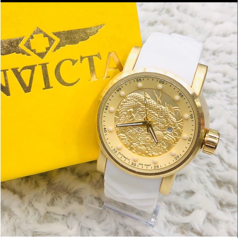 Relógio Invic Yakuza S1 Dourado Dragão Preto Silicone 2022! | Shopee Brasil