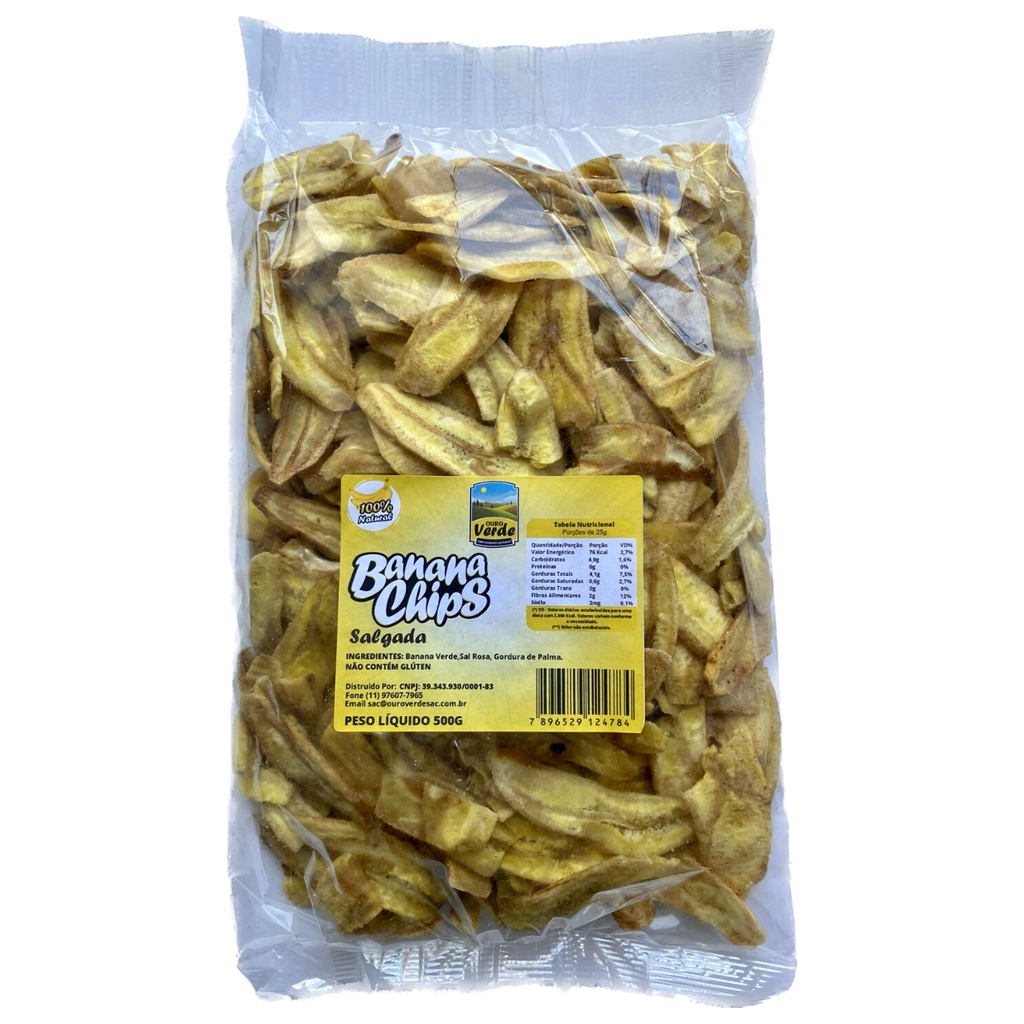 Chips de Banana Verde Salgado Crocante Banana Chips Pacote 500g ... Chips de Banana Verde Salgado Crocante Banana Chips Pacote 500g ...