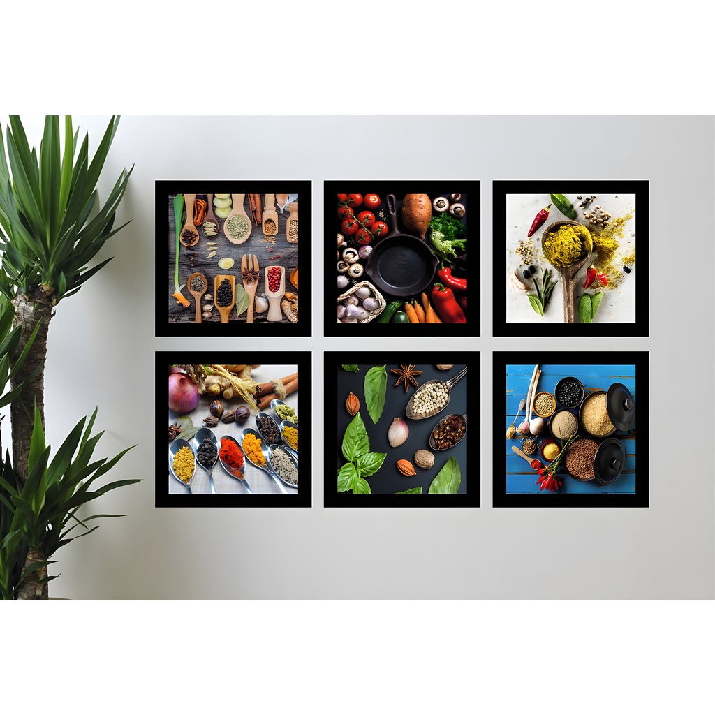 Quadro Decorativo 6 peças Alimento Comida Nutrição Saudavel Cozinha ...