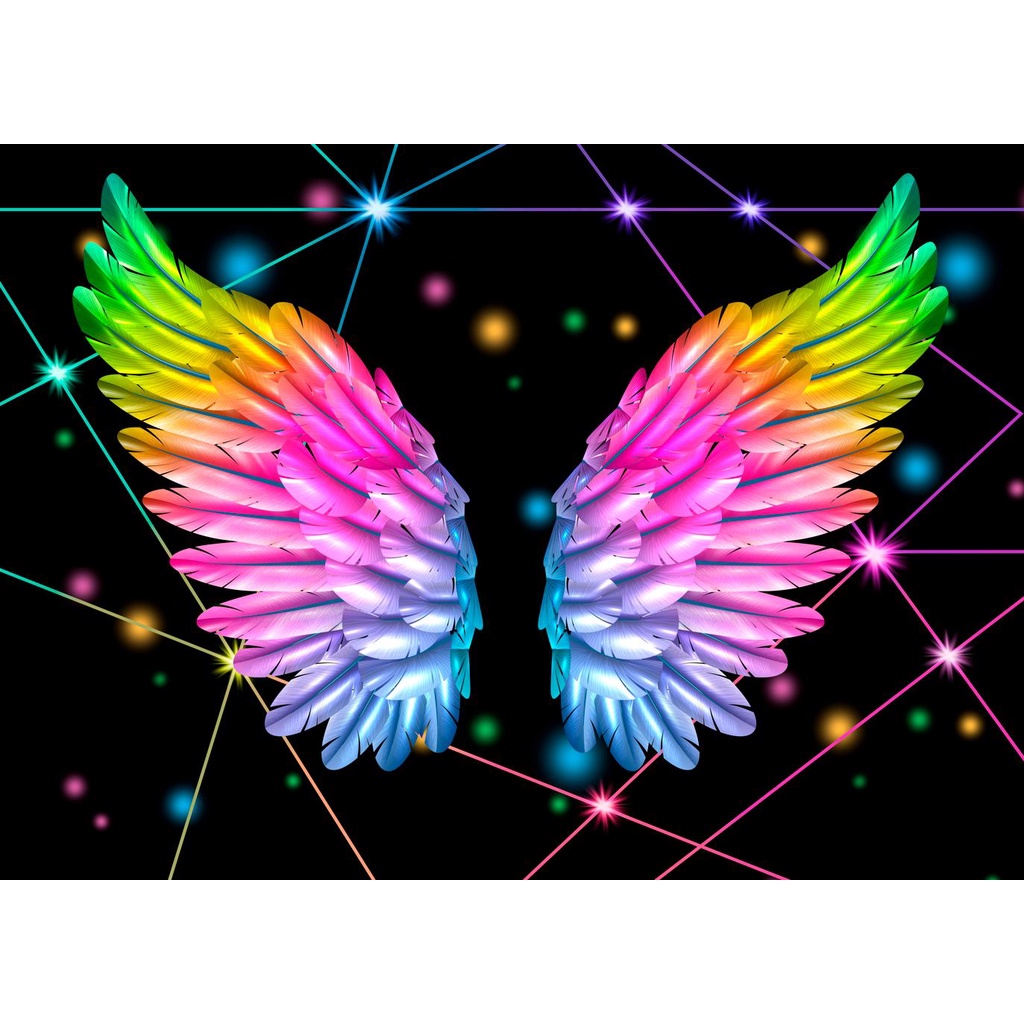 Painel De Festa Em Tecido Sublimado 3D Asas Coloridas | Shopee Brasil