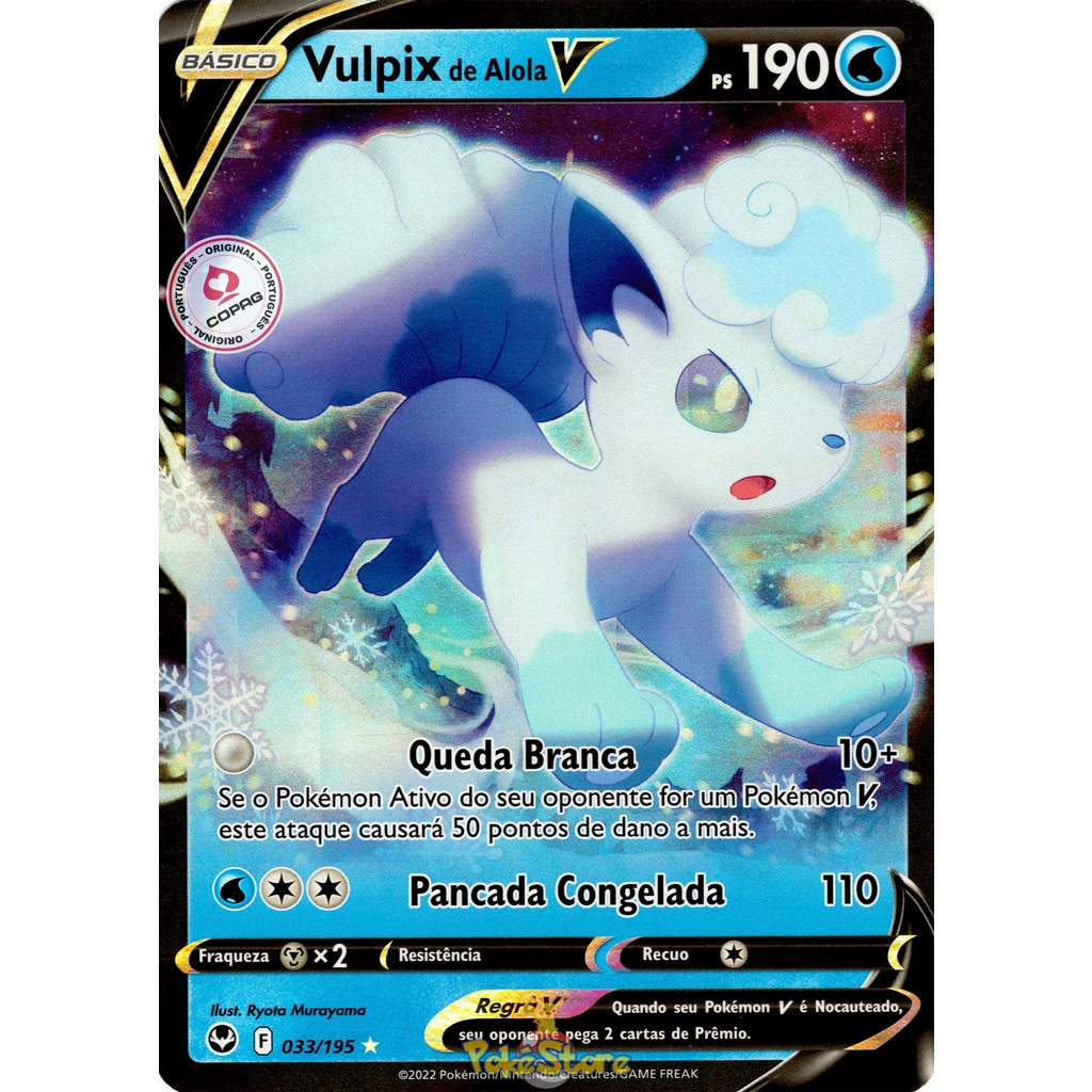 Carta Pokemon Vulpix de Alola V Português Card Original Copag ...