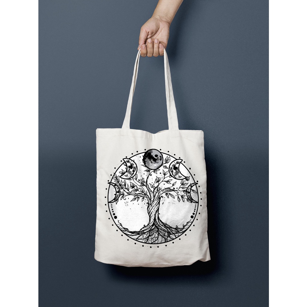 Bolsa Sacola Ecobag Ecológica árvore da vida fases da lua | Shopee Brasil