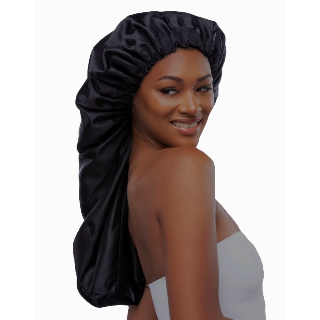 Touca de Cetim GIGANTE MODELO COMPRIDO c/ Regulador p/ Box Braids ...