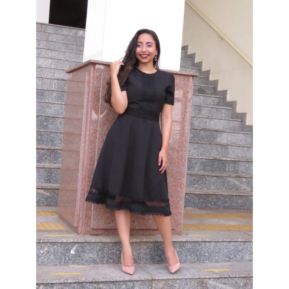 Vestido midi gode moda crista evangelica feminina | Shopee Brasil