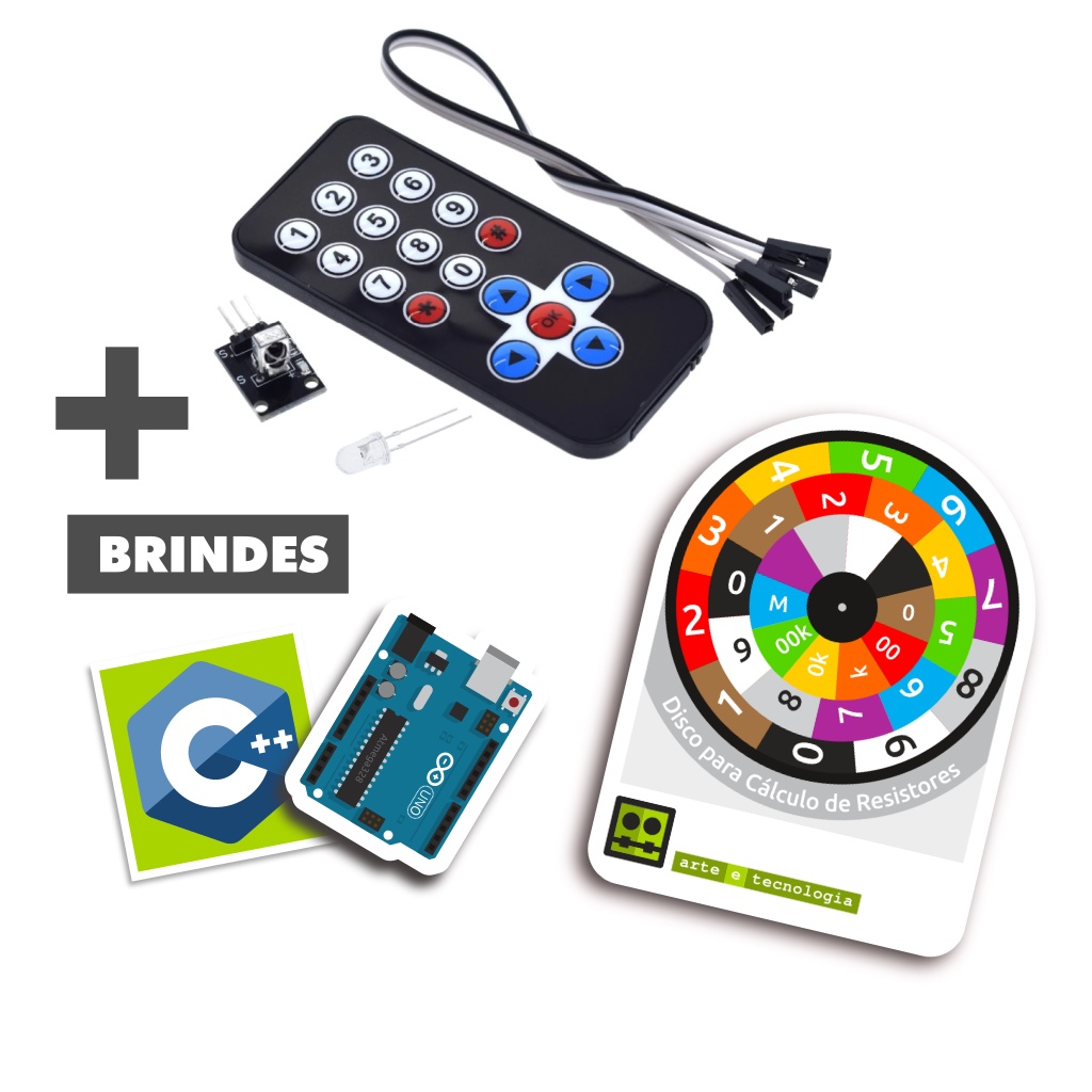 Kit Controle Remoto Ir + Receptor + Cabos Para Arduino E Pic | Shopee ...