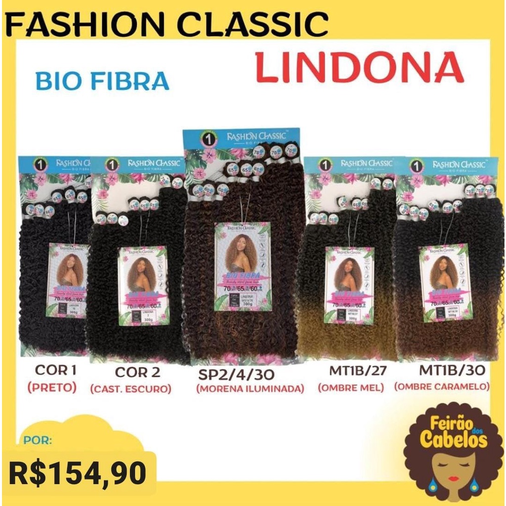 Cabelo Cacheado Orgânico De Biofibra Fashion Classic 70cm 300g ...