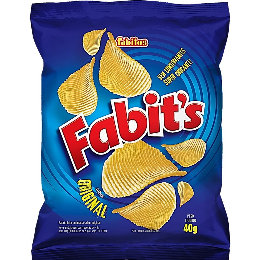 Batata Fabit's Frita Chips Ondulada Sabor Original 40g Super Crocante Fabitos | Shopee Brasil