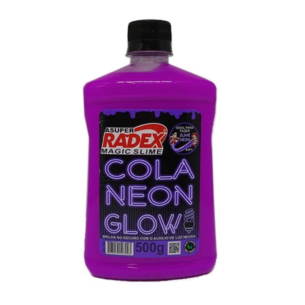 Cola Neon Roxa Glow Slime Radex 500g Magic Slime | Shopee Brasil