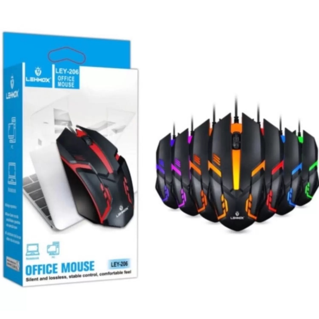 Mouse Gamer Com Fio USB Com LED LEHMOX LEY-206 PARA NOTEBOOK E PC ...