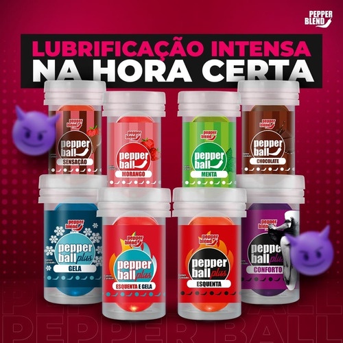 Hot Ball Bolinha Explosiva Pepper Ball Beijável Lubrificante Sabores C2 Unidades