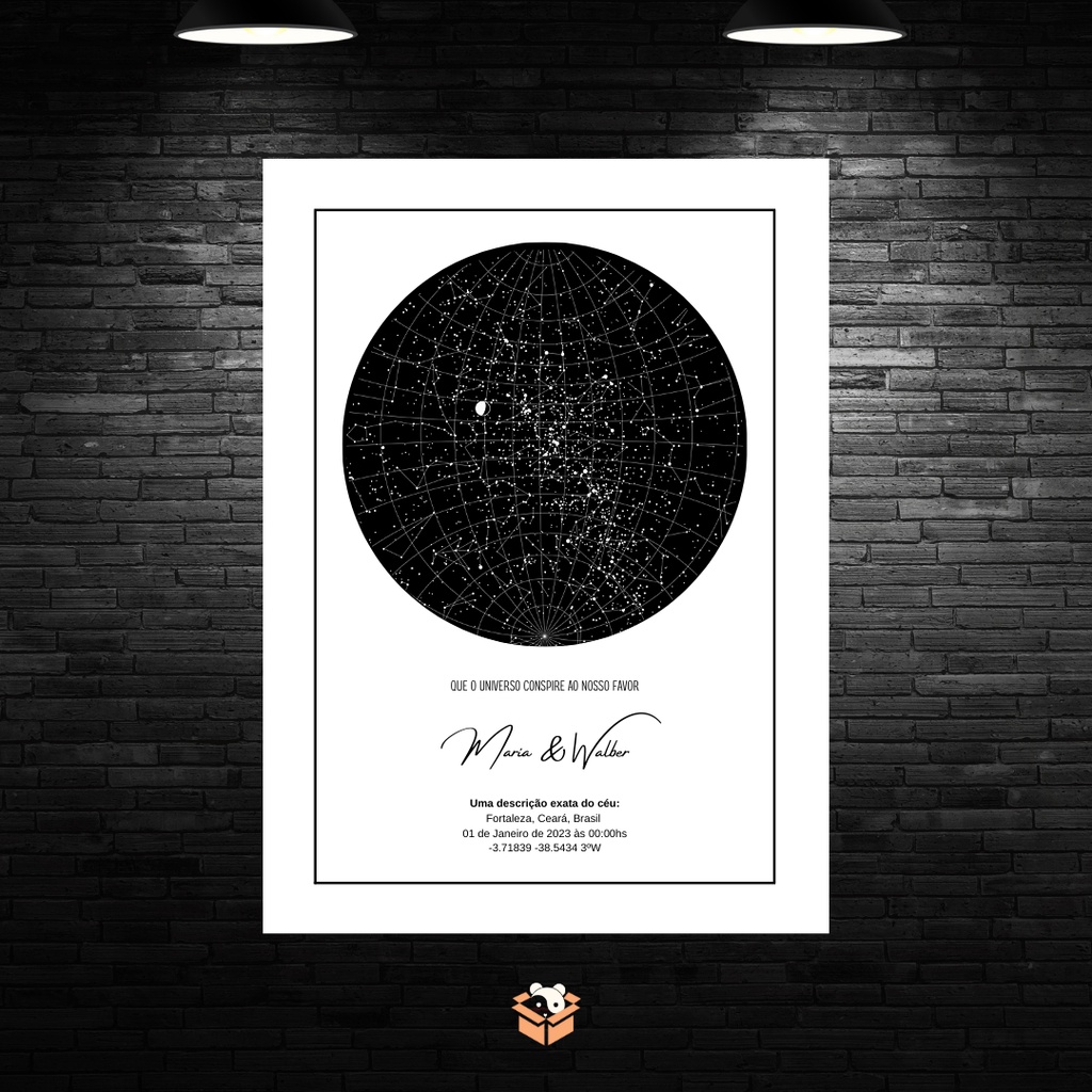 Quadro Mapa das Estrelas / Mapa Estelar / Meu Céu / Mapa Celeste ...