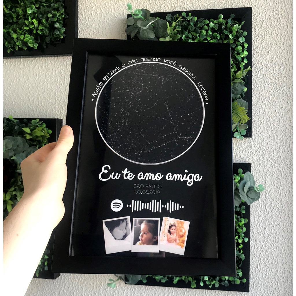Quadro Mapa Das Estrelas (Céu Estrelado) + MOLDURA E VIDRO | Shopee Brasil