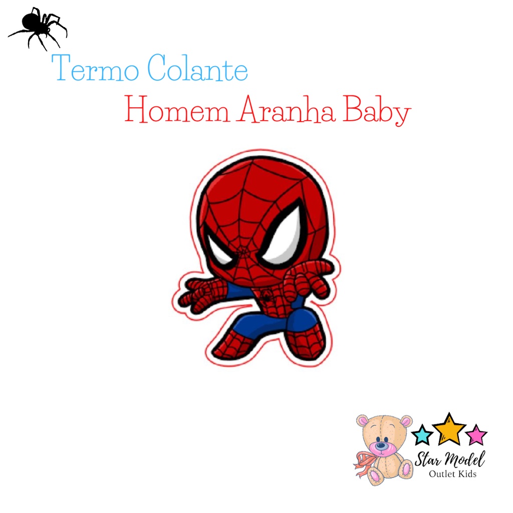 Aplique Estampado Para tecido e Camisetas Homem Aranha Baby Termo ...