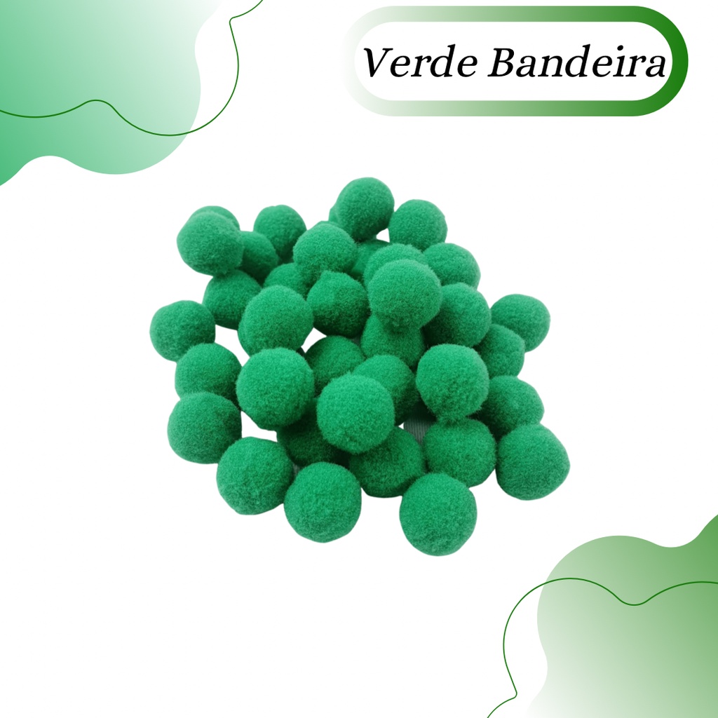 Pompom Bolinha Verde Bandeira 14mm Pacote Com 100 unidades | Shopee Brasil