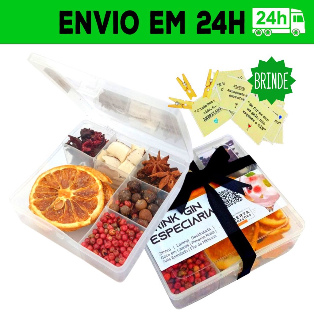 Kit Gin Especiarias | Já embalado para presente. | Shopee Brasil