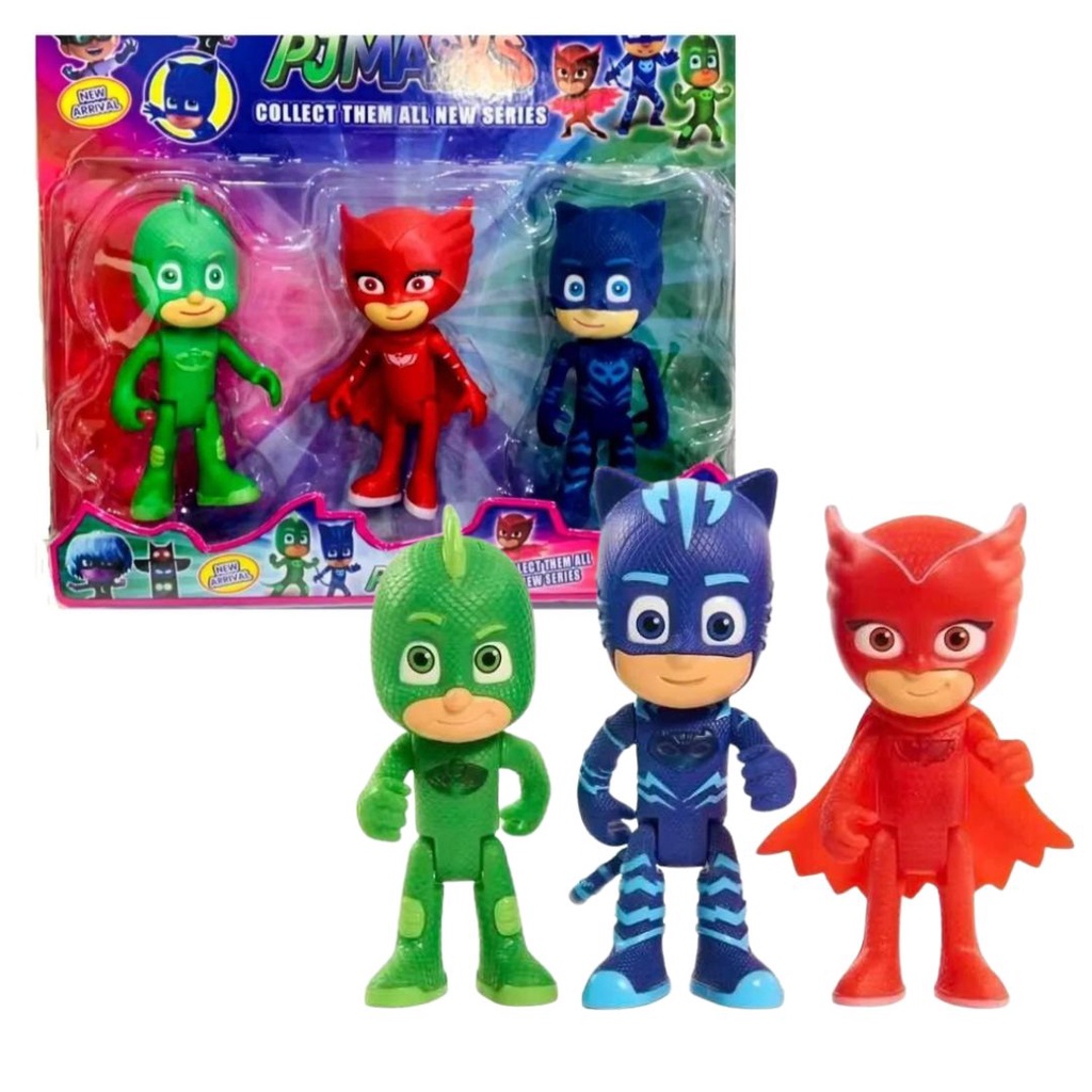 Cartelado Pj Masks Kit com 3 Bonecos Com Luz e Articulado | Shopee Brasil