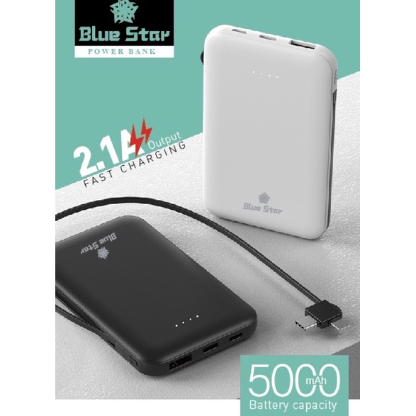 Bateria Externa Power Bank BLUE STAR 5000 Mah Portatil Original | Shopee Brasil