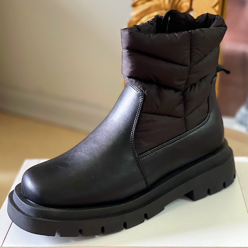Coturno Tratorado Detalhes em Puffer Bota Feminina Erica Mello | Shopee ...