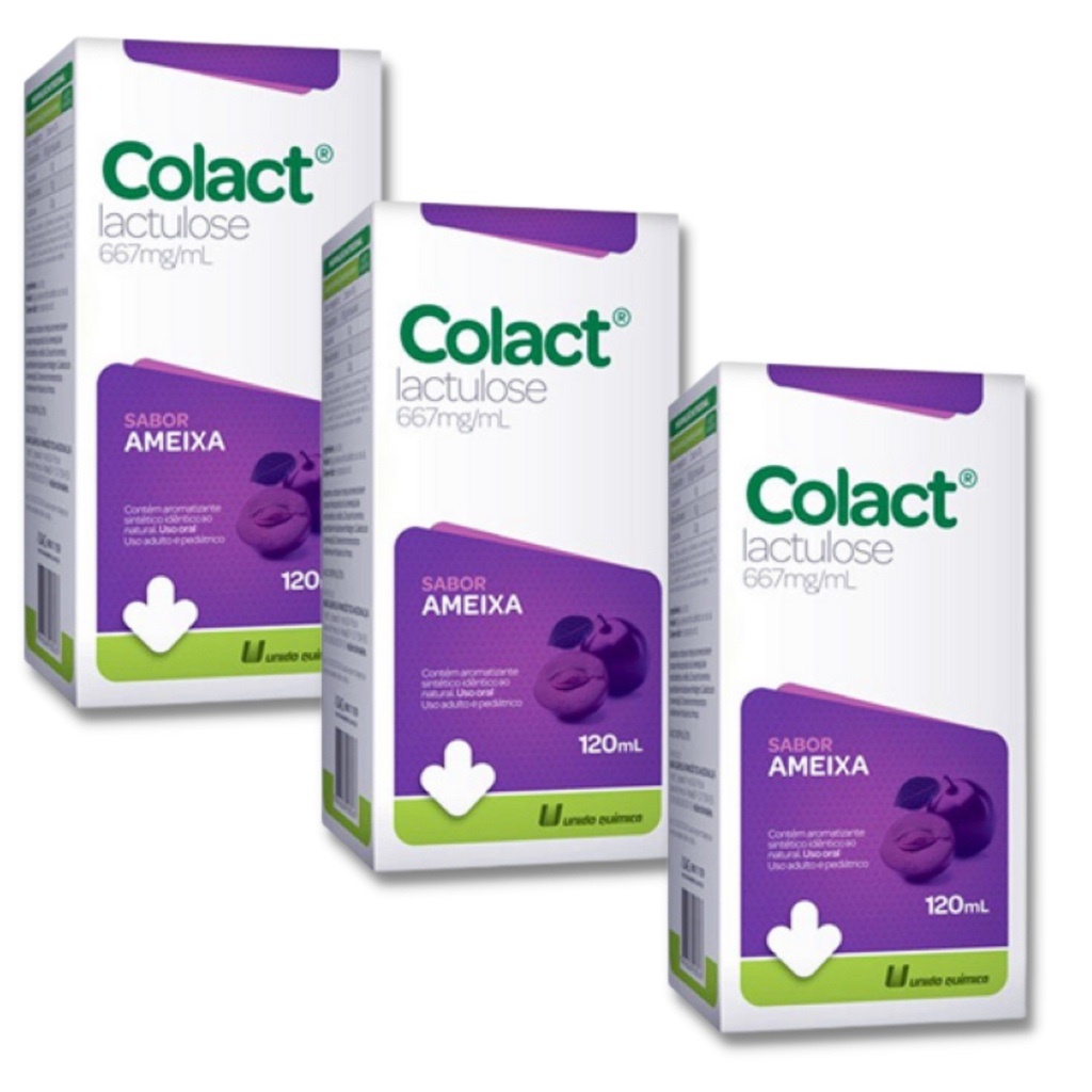 Kit 3 Regulador intestinal Colact Lactulose Liq 120ml Sabor Ameixa ...
