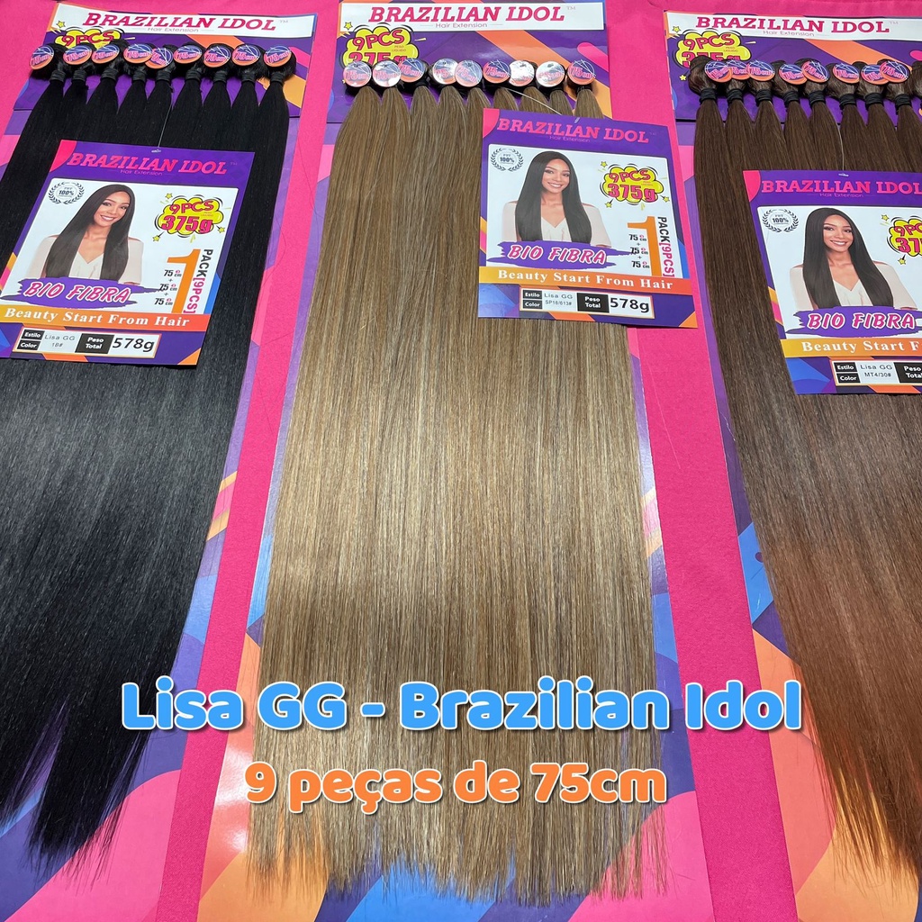 Lisa GG 75cm Aplique Brazilian Idol Cabelo Liso Bio Fibra - 375g ...