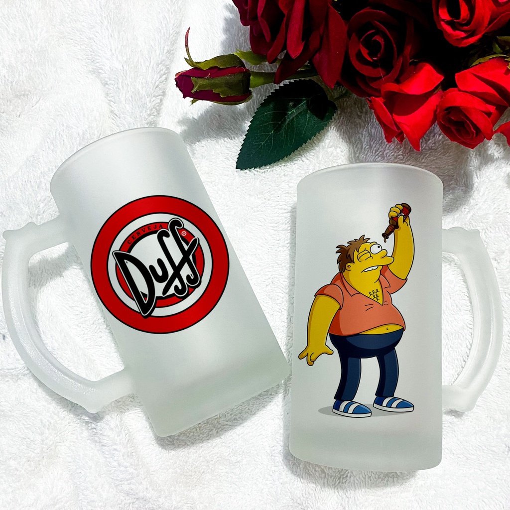 Caneca De Chopp Duff Beer Barney Os Simpsons Vidro 475ml Copo Cerveja ...