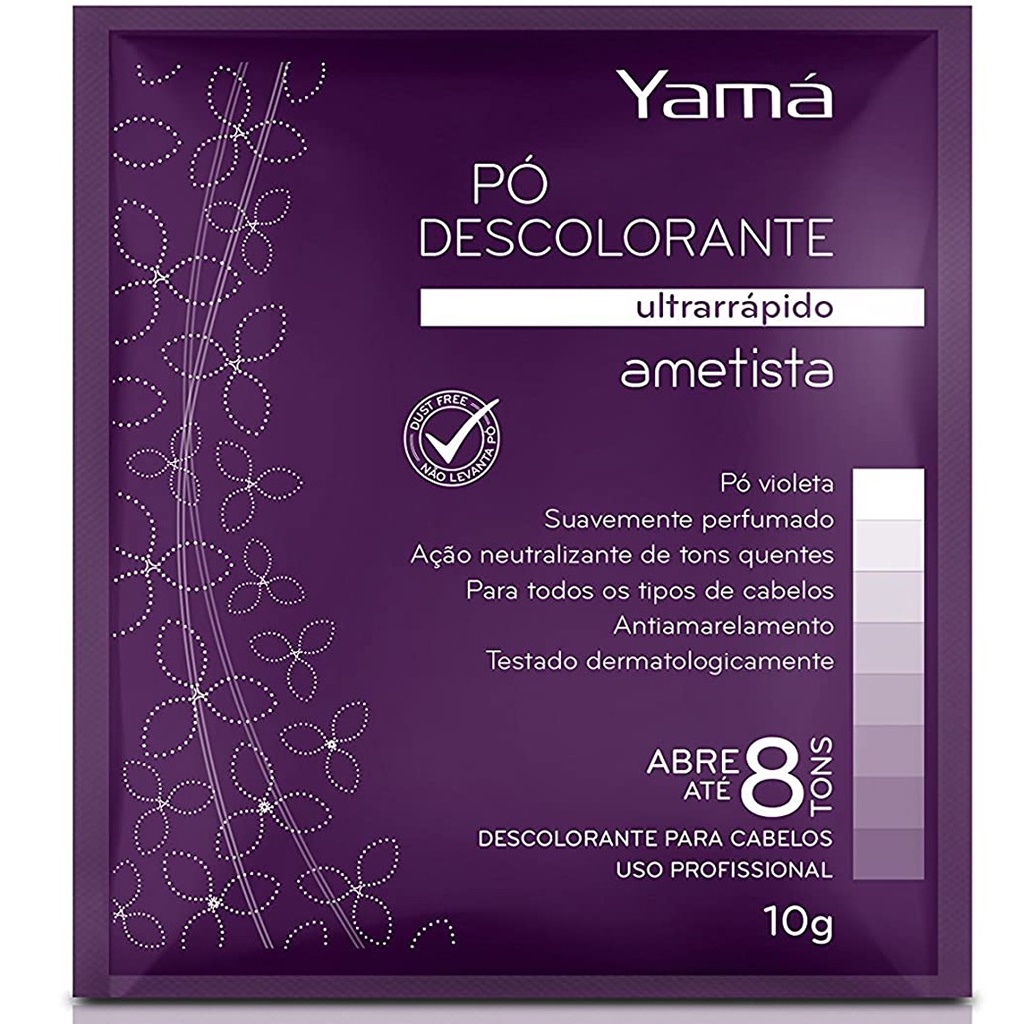 Pó Descolorante Ametista 10g 8 tons - Yamá | Shopee Brasil