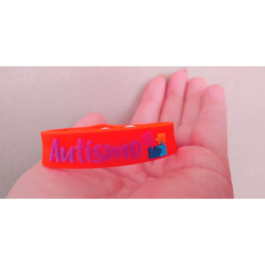 Pulseira autismo Laranja neon | Shopee Brasil