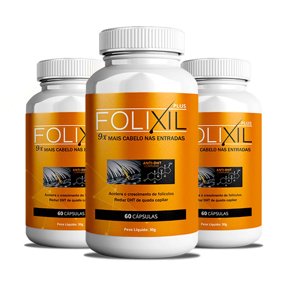 3 unidades - Folixil Suplemento Alimentar - 60 Caps - Escorrega o Preço