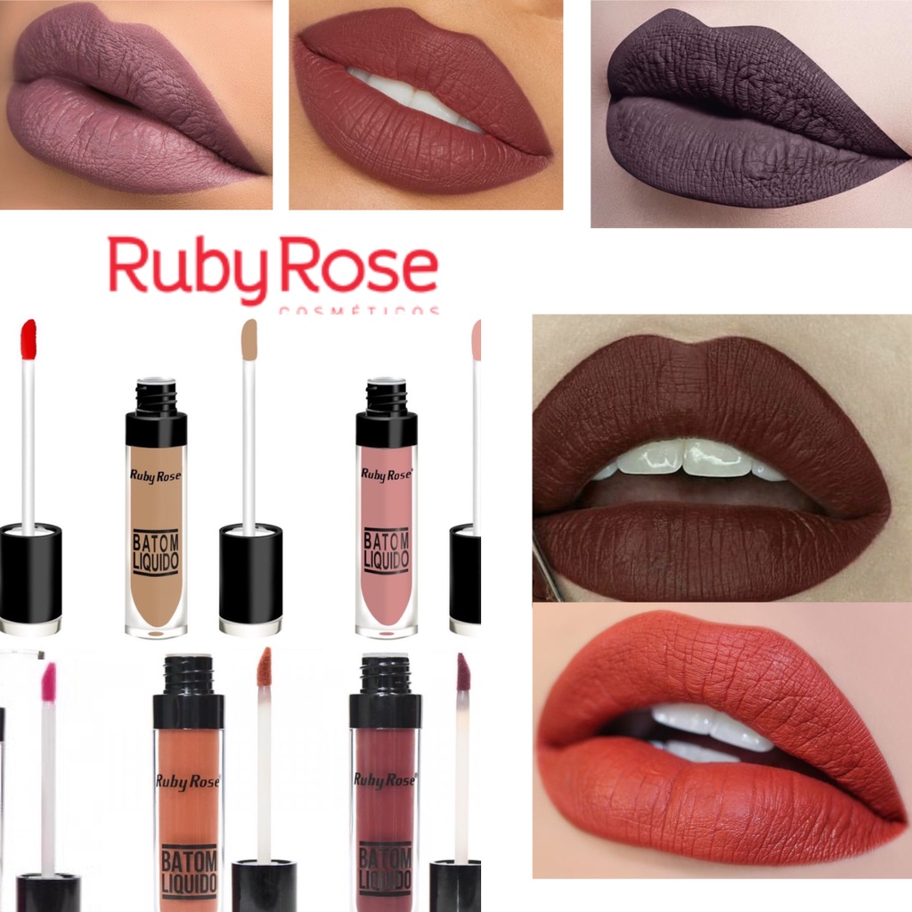 Batom Líquido Matte Ruby Rose HB 8213 Prova d´água | Shopee Brasil