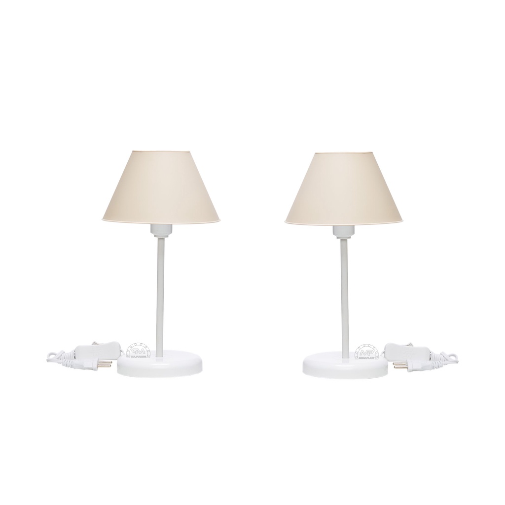 KIT 2 Abajures Vários Ambientes - Base Branca | Shopee Brasil