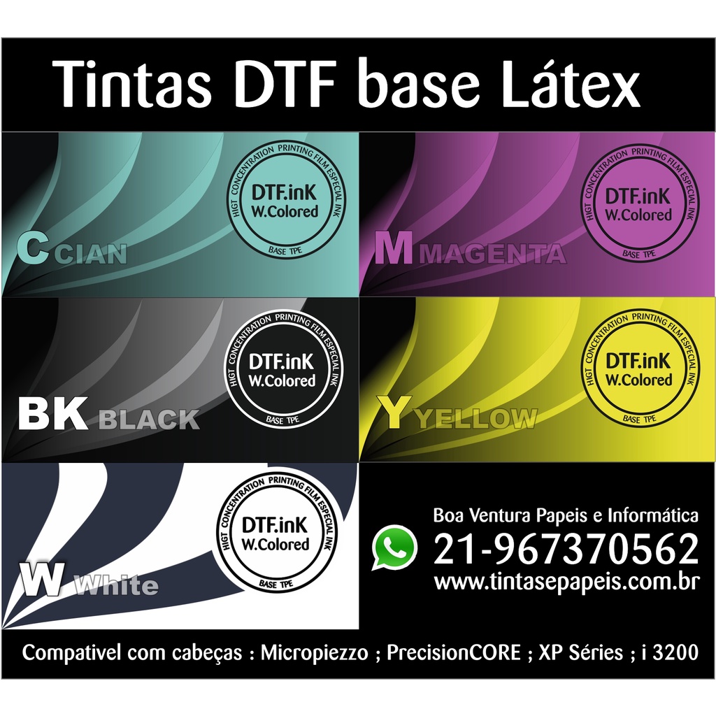 KIT COLOR TINTA DTF 1L 5 CORES | Shopee Brasil