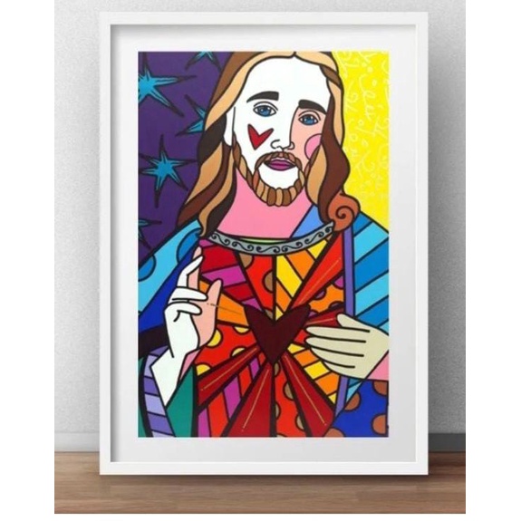 PLACA /QUADRO DECORATIVO RELIGIOSO DE 1 PEÇAS ESTILO ROMERO BRITO ...