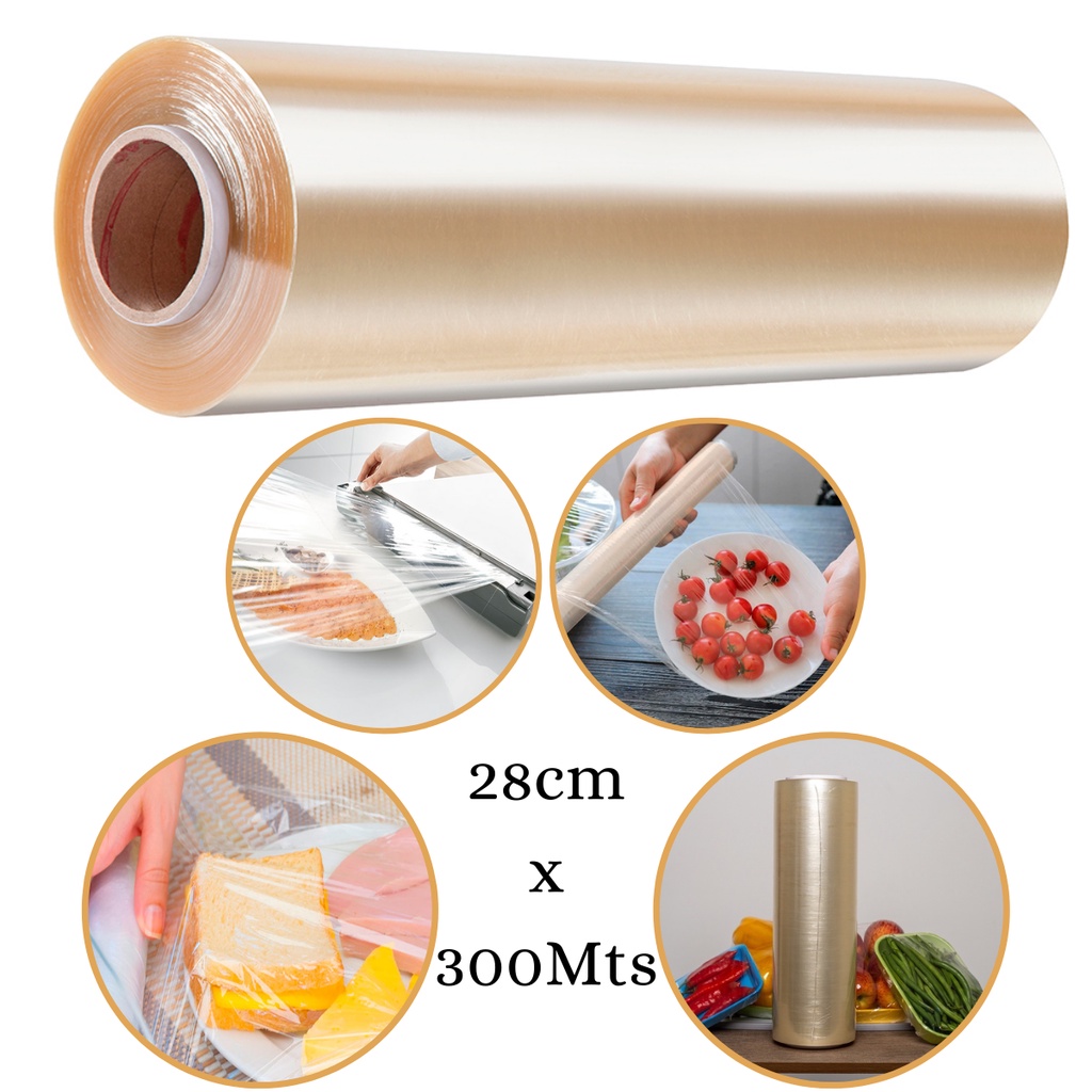 Rolo Bobina Plastico Filme Pvc Esticavel Resistente 28cm X 300m ...