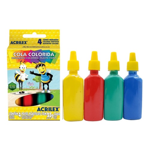 Cola Colorida 23g 4 Ou 6 Cores Acrilex | Shopee Brasil