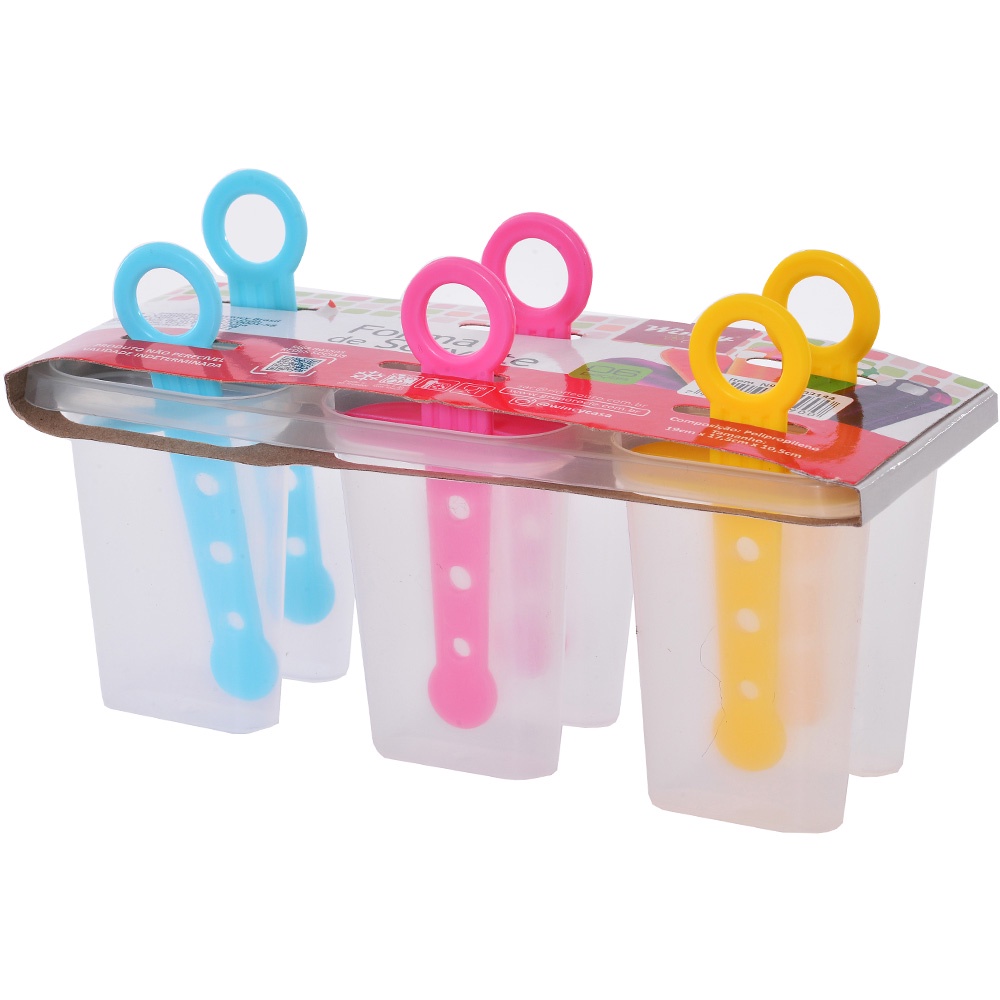 Formas de Sorvete Picolé Caseiro com 6 Cavidades Colorida | Shopee Brasil