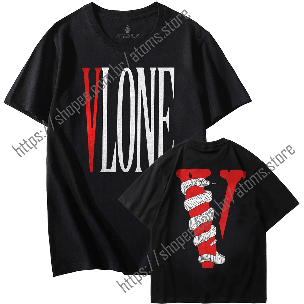 Camiseta Básica T-shirt estampada Unissex Vlone cobra snake red vermelha streetwear aesthetic ...