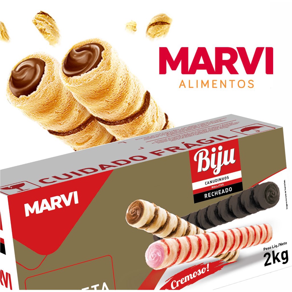 CAIXA 1kg/ 2kg Biju Crocante Biscoito Baunilha Chocolate Marvi Cafe ...