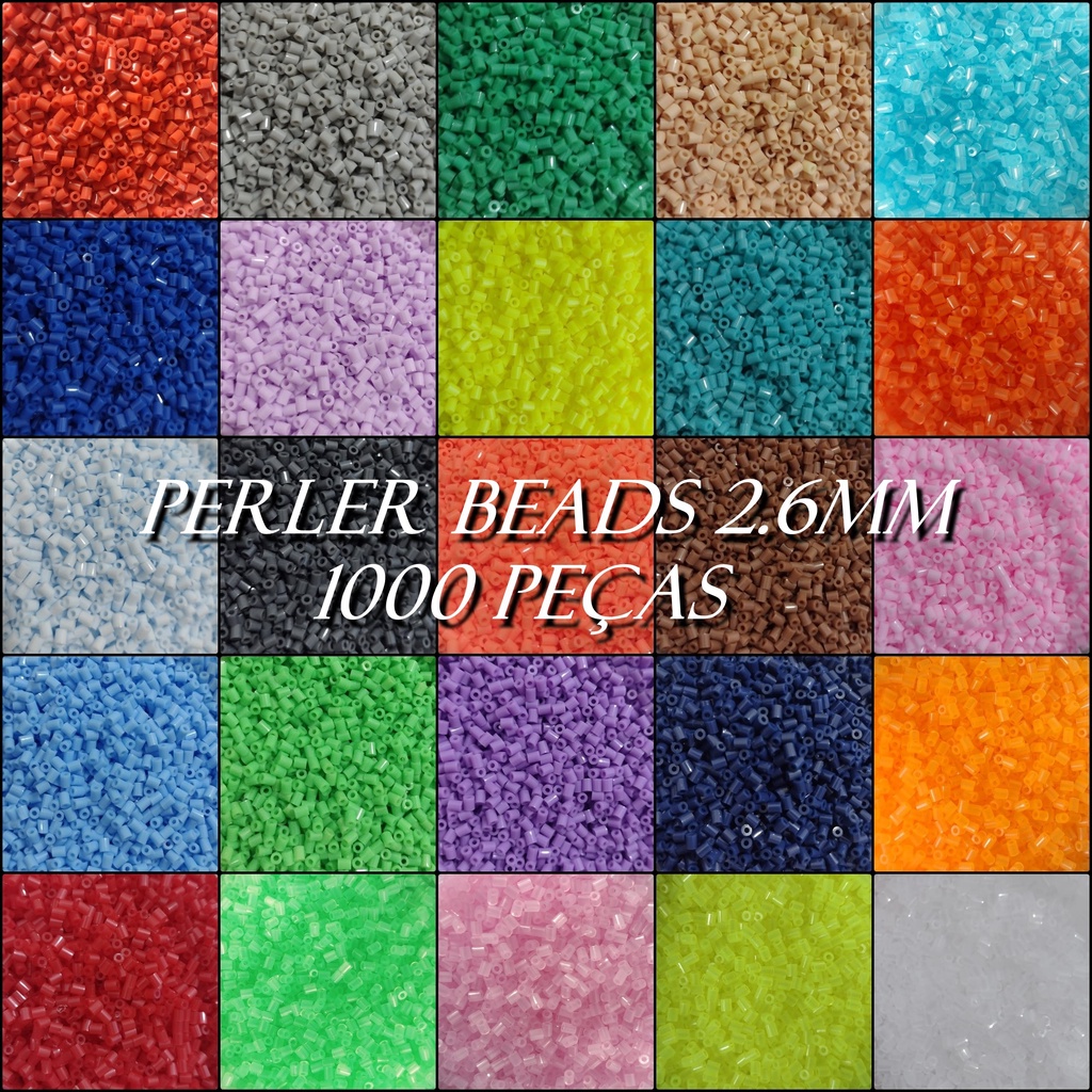 Perler Hama Beads 2.6mm Pixel Arte 1.000 Pçs escolha a Cor. | Shopee Brasil