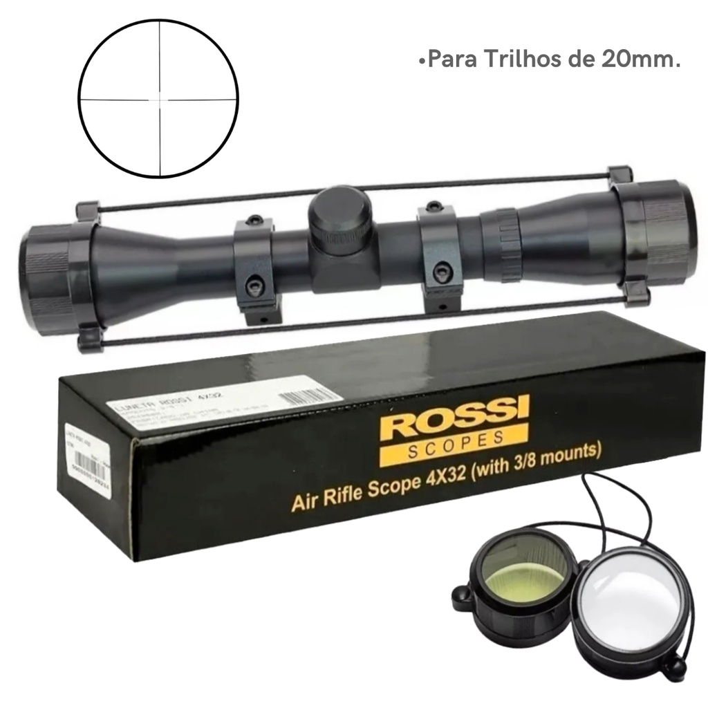 Luneta 4x32 Rossi Poly Para Trilhos De 20mm Original Rossi | Shopee Brasil