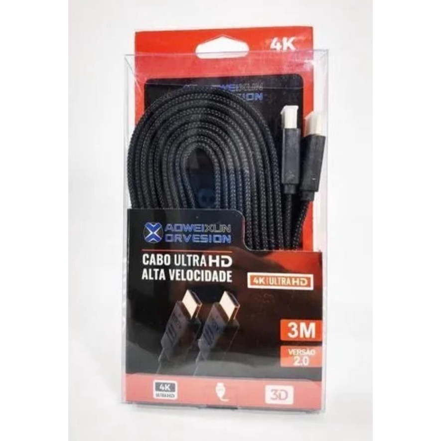 Cabo hdmi 2m 4k ultra hd - Aoweixun orvesion | Shopee Brasil