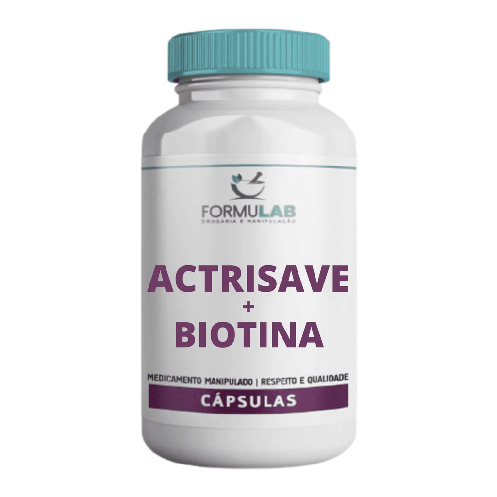 Actrisave 250mg + Biotina 10mg - 30 Cápsulas | Shopee Brasil