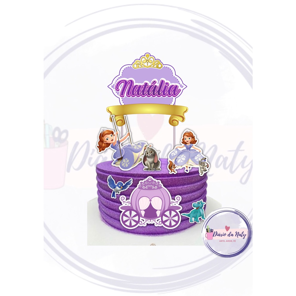 Topo de Bolo Princesa Sofia/ topper princesinha sofia | Shopee Brasil