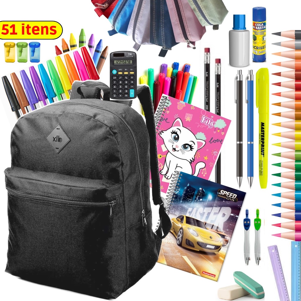 Kit Material Escolar Mochila Caderno Caneta Material Escolar Femenino ... Kit Material Escolar Mochila Caderno Caneta Material Escolar Femenino ...