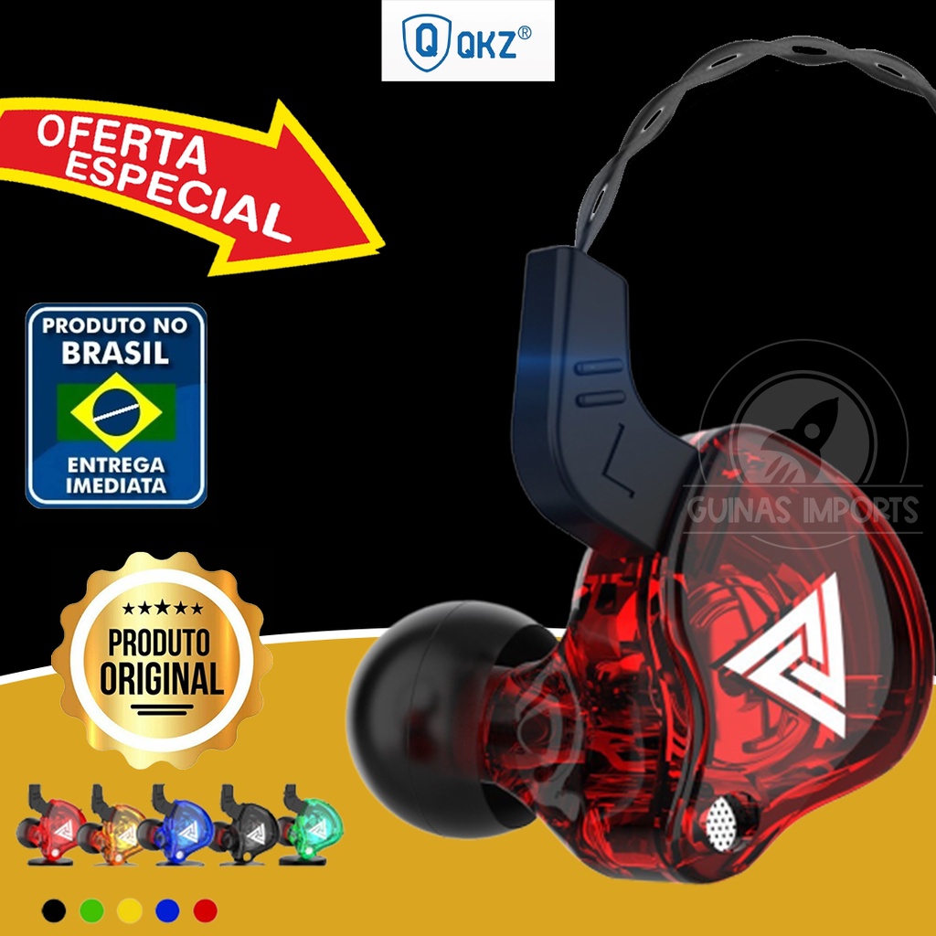Fone de Ouvido QKZ AK6 Original com Microfone P2 Retorno de Palco ...