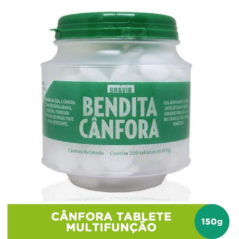 Bendita Cânfora Tablete Pote Com 200 Pedras 0,75g | Shopee Brasil