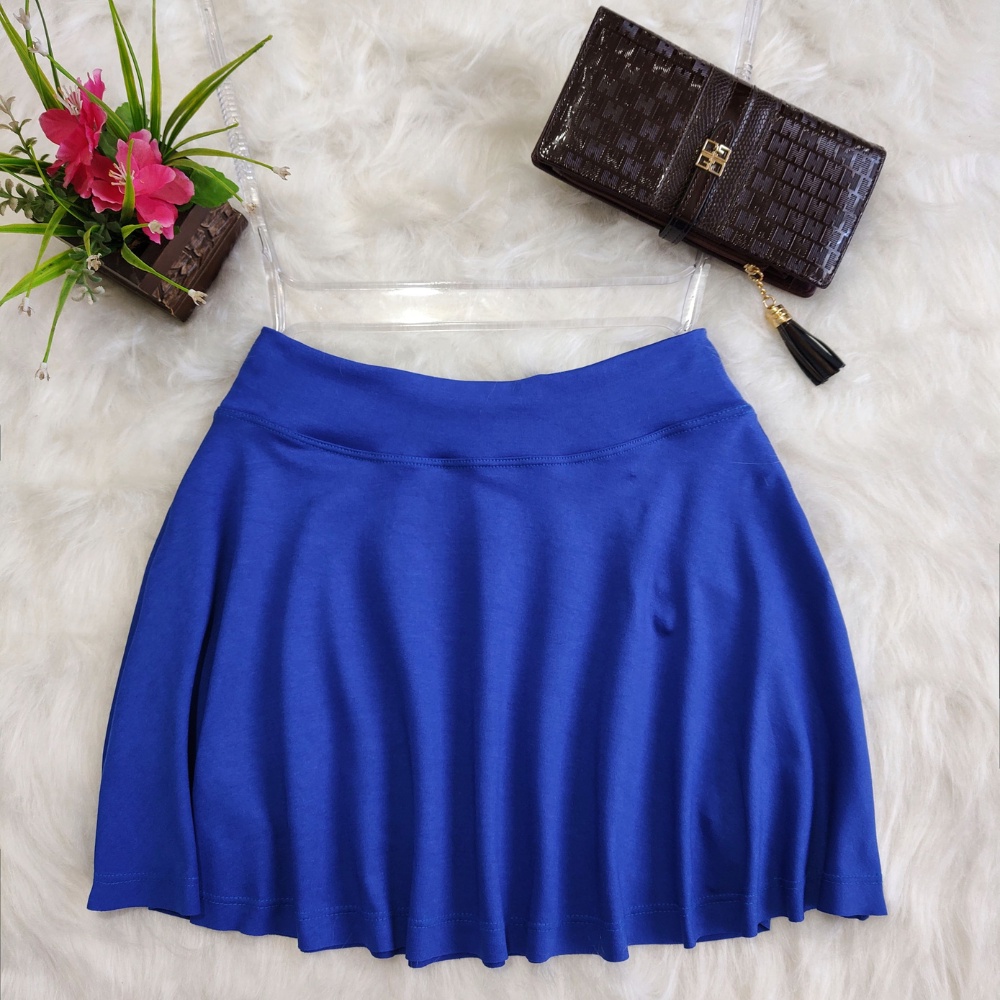 Mini Saia Azul royal Curta Estilo Baladas Super Sexy PP P M G GG ...