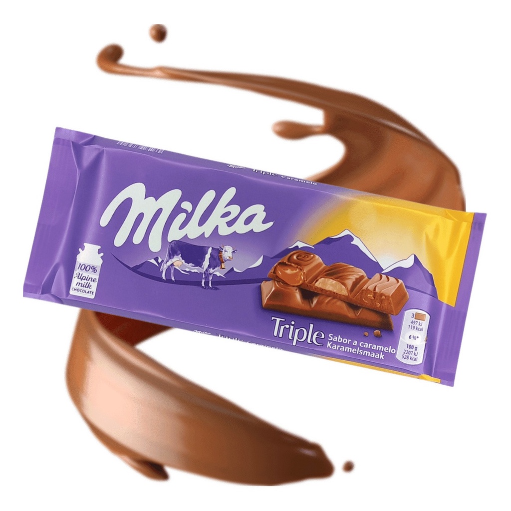 Chocolate Importado Milka Triple Caramel 90g | Shopee Brasil
