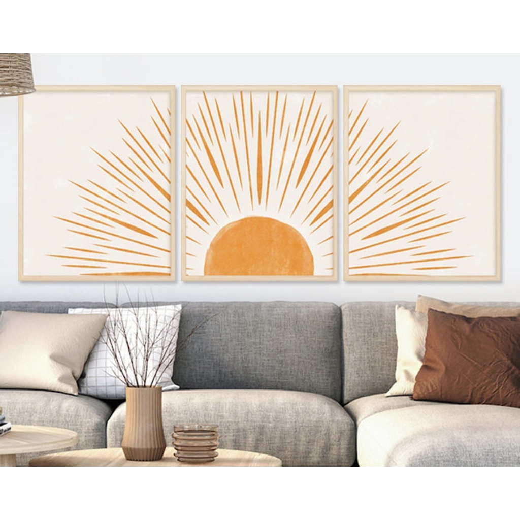 Kit 3 Quadros Decorativo Boho Sol Flor da Primavera 40x60 decoração ...