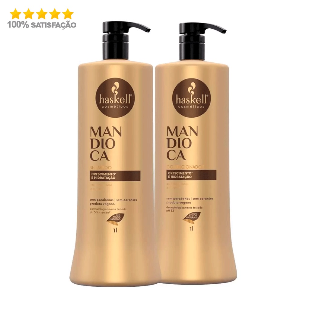 Kit Haskell Mandioca Shampoo E Condicionador 1 Litro | Shopee Brasil