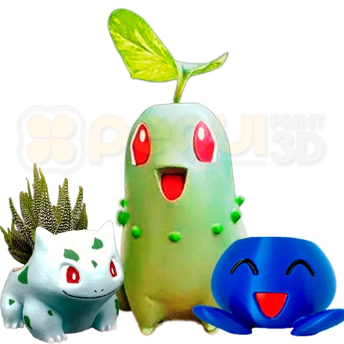 Kit Jardim Pokemon 3 vasos - Bulbasaur Chikorita e Oddish | Shopee Brasil
